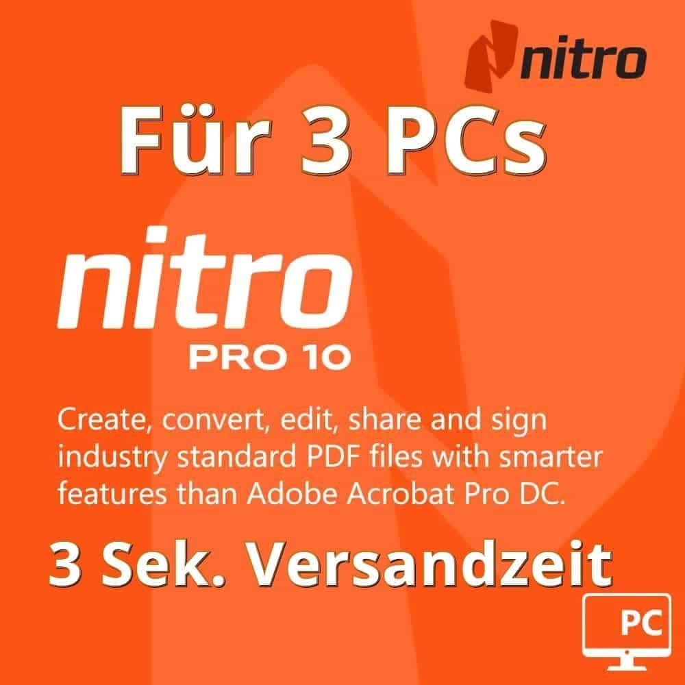 Nitro Pro 10 Enterprise F r 3 PCs Lifetime Kein Abo ESoftkey de